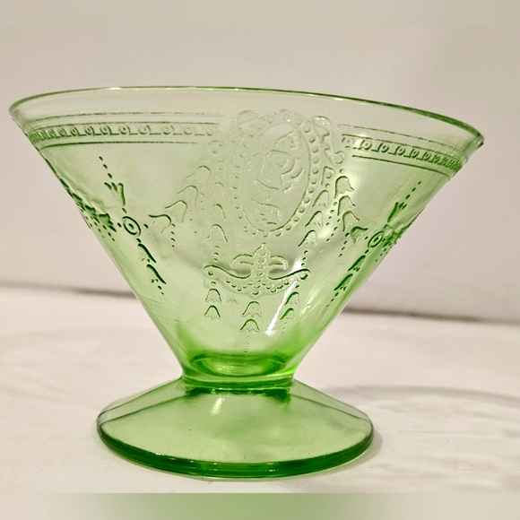 Dining | Vintage 1931 Belmont Rose Cameo Green Depression Sherbet Dish ...